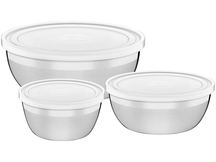 Jogo de Potes de Inox Hermético Tramontina - com Tampa Redondo ...
