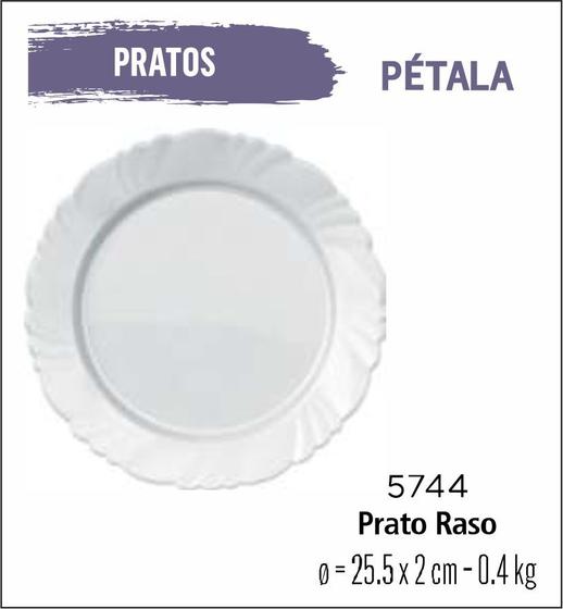 Jogo De Prato Pétala 12 Pratos Rasos - 26cm Branco - Duralex - Prato ...