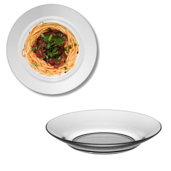 Jogo De Pratos Fundos Kit 12 Peças Em Vidro Almoço E Jantar - Cedar ...