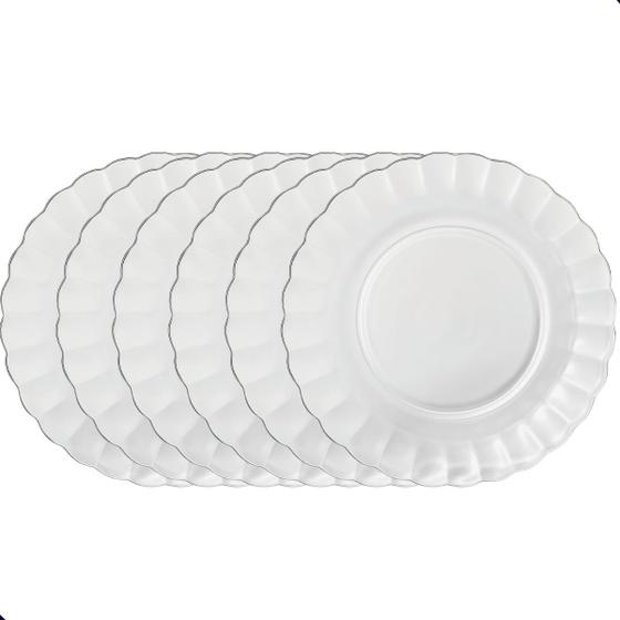 Jogo De Pratos Fundos Kit 12 Peças Em Vidro Almoço E Jantar - CEDAR ...