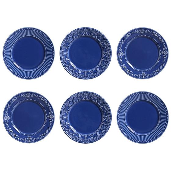 Jogo de Pratos Rasos Porto Brasil Roma-Acanthus-Madeleine 6 Unidades ...