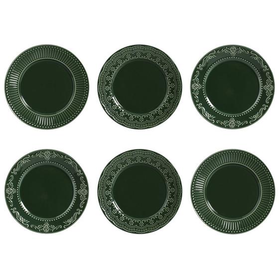 Jogo de Pratos Rasos Porto Brasil Roma-Acanthus-Madeleine 6 Unidades ...