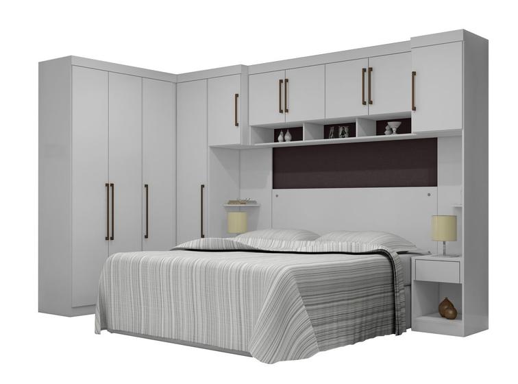 Jogo De Quarto Casal Modulado 10 Portas 2 Gavetas Nichos Composição 2 ...