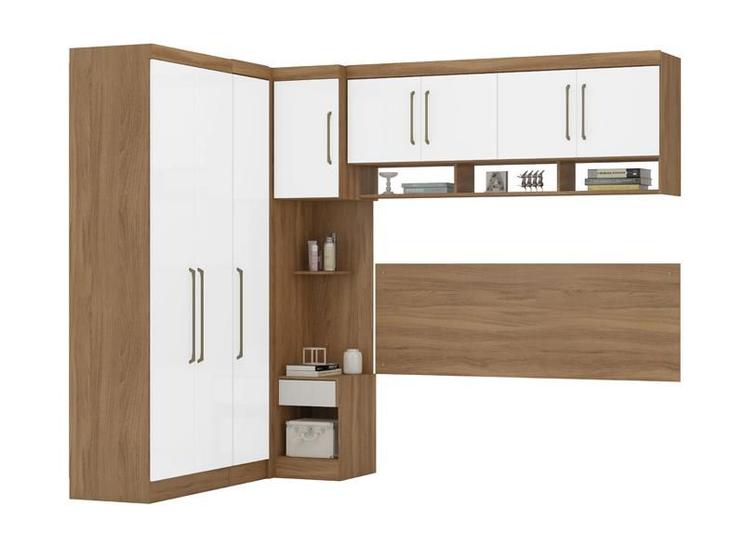 Jogo de Quarto Casal Modulado Modena CP3 Amendola/Branco - Demóbile ...