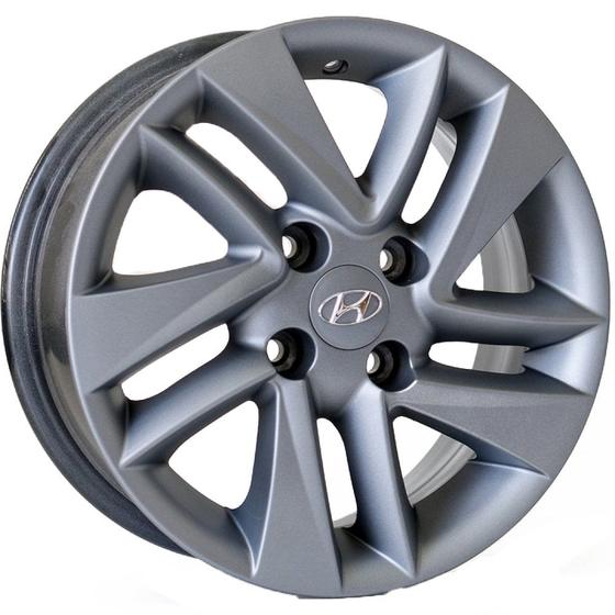 Jogo de Rodas Hyundai HB20 Aro 15 x 6,0 4x100 ET45 R43 Grafite Fosco - KR Wheels - Roda de Carro ...