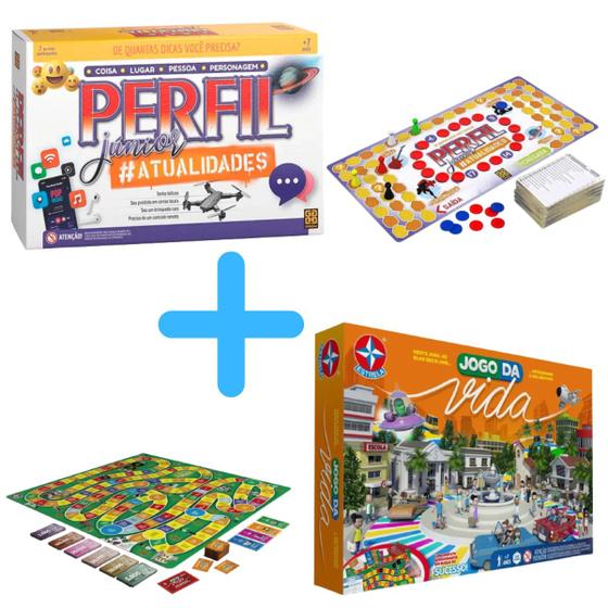 Jogo De Tabuleiro Perfil Junior Atualidades Grow + Jogo Da Vida Com ...
