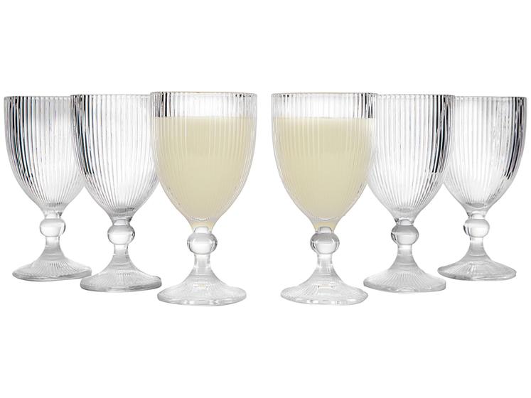 Jogo de Taças de Vidro 350ml 6 Peças Haus Concept Canelado - Copo de ...