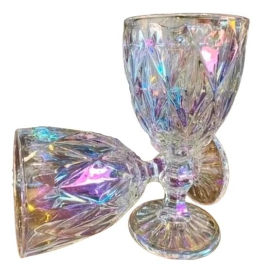 jogo de taças de vidro Furta Cor diamond grande bordas e base ...