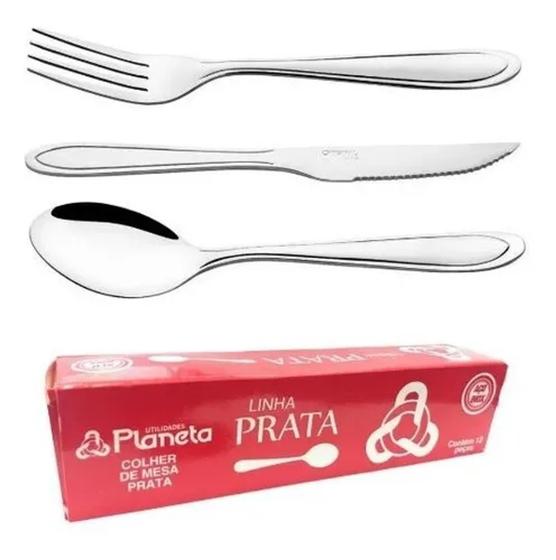 Jogo De Talheres Com 12 Facas 12 Garfos 12 Colheres Em Inox ...