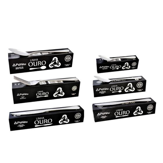 Jogo De Talheres Inox Linha Ouro Restaurante Bar Buffet - 72 Peças ...