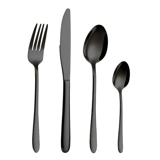 Jogo De Talheres Inox Luxo 16 Peças Dourado Preto E Rosê - Cutlery Set ...