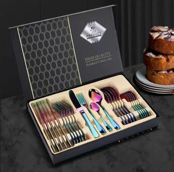 jogo de talheres porta talher casamento dourado rose preto e furta-cor ...