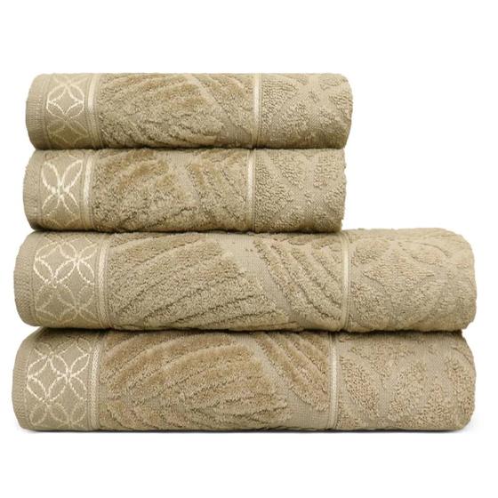 Jogo de Toalha 4 Peças Felpuda - Nativa Folhas - 100% Algodão - Appel ...