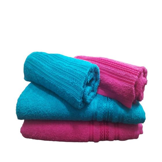 Jogo De Toalha De Banho 4 Peças 100% Algodão - Mafratex - Jogo de ...