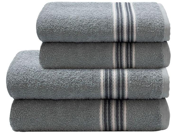 Jogo de Toalhas Camesa Algodão e Poliéster - Nacional Twist Cinza 4 ...