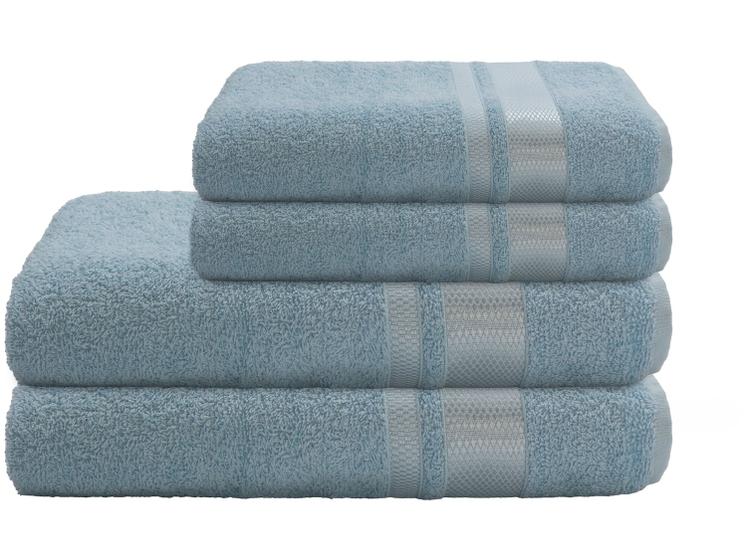 Jogo de Toalhas Camesa Algodão e Viscose - Nacional Melody Azul Bebê 4 ...