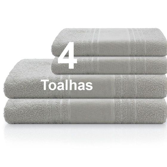 Jogo De Toalhas Camesa Banho E Rosto Etamine Algodão 4pç Top - Jogo de ...
