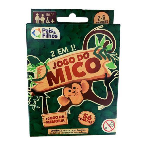 Jogo do Mico + Jogo da Memória 2 em 1 com 56 Cartas - Pais e Filhos - Jogos de Memória e ...