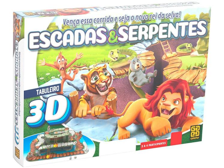 Jogo Escadas & Serpentes Tabuleiro Grow - Jogos de Tabuleiro - Magazine ...
