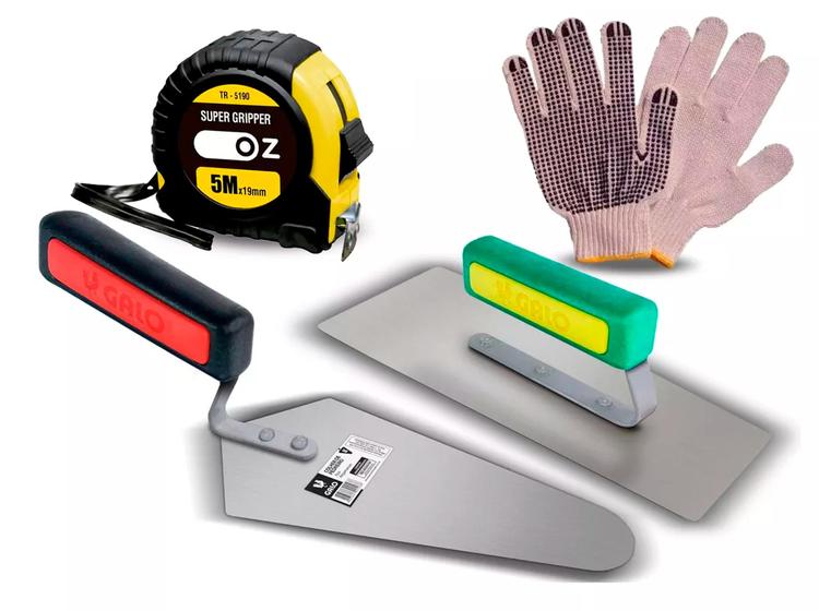 Jogo Ferramentas Para Pedreiro Profissional 4 Peças - Oz - Kit ...