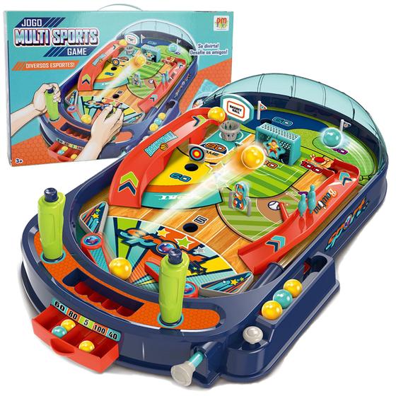 Jogo Fliperama Pinball Brinquedo Retro Multi Sports Infantil DMT6805 ...