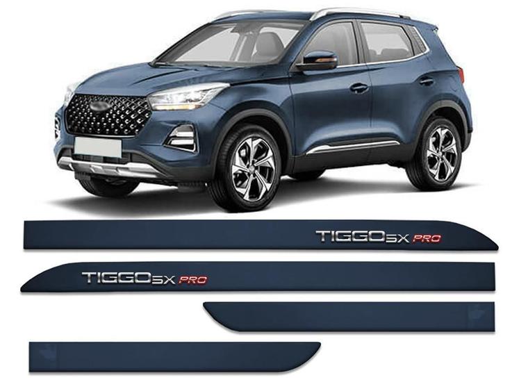 Jogo Friso Lateral Alto Relevo Tiggo 5X Pro Azul Perolizado - Sean Car ...
