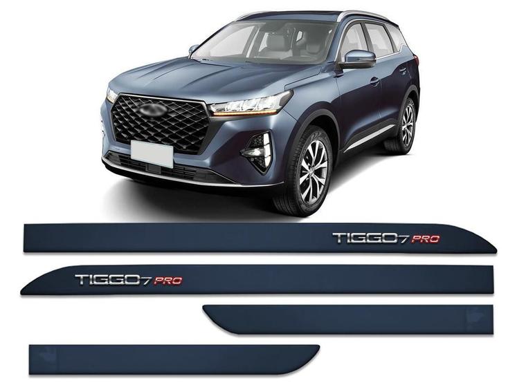 Jogo Friso Lateral Alto Relevo Tiggo 7 Pro Azul Perolizado - Sean Car ...