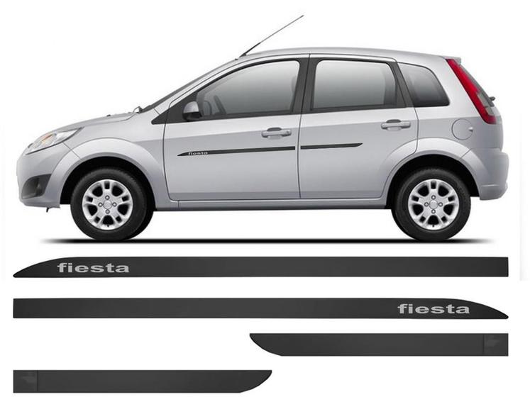 Jogo Friso Lateral Porta Ford Fiesta Rocam Modelo Borrachão - Kl Store ...