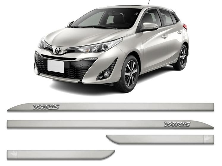 Jogo Friso Lateral Slim Yaris Branco Perolizado Alto Relevo - Sean Car ...