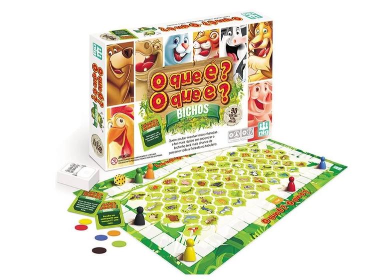Jogo Infantil Educativo O Que É O Que É Bichos 90 Cartas Nig - Jogos ...