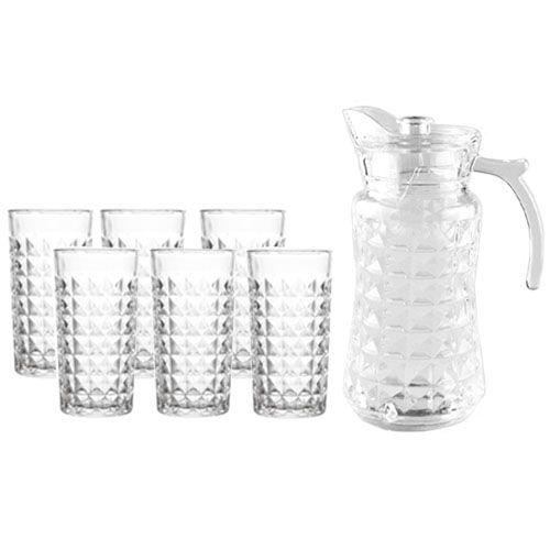 Jogo Jarra com Copos Conjunto 7 Peças de Vidro YZH-33/L7 - Deliglass ...