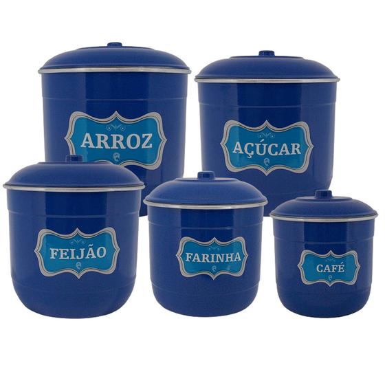 Jogo Lata Porta Pote Mantimentos Lata Arroz 5 pecas em Alumínio - Alumínio Cintra - Porta ...