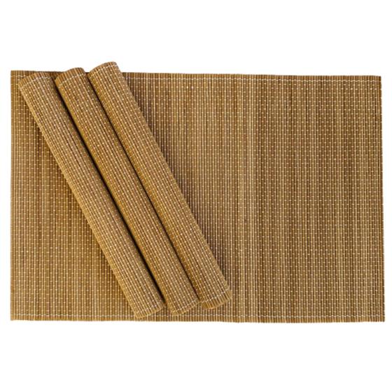 Jogo Lugar Americano Esteira Bambu Natural E Branco 4 peças - Decora ...