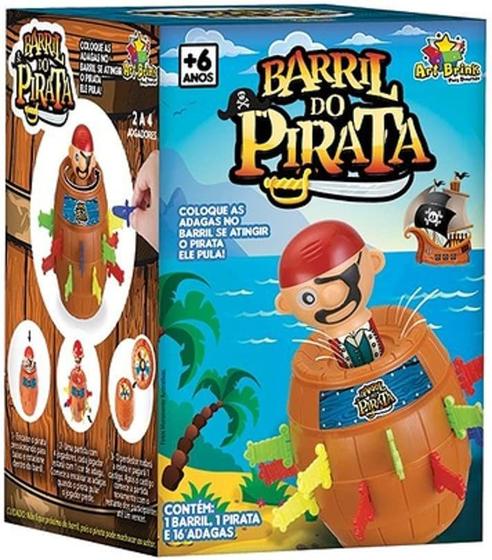 Jogo Mini Barril do Pirata Pula Pirata Brinquedo Educativo - Art Brink ...