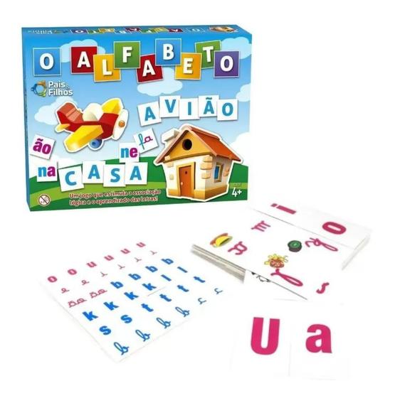 Jogo O Alfabeto Escolar Didático Ensino Lógica Pais E Filhos - Letras ...