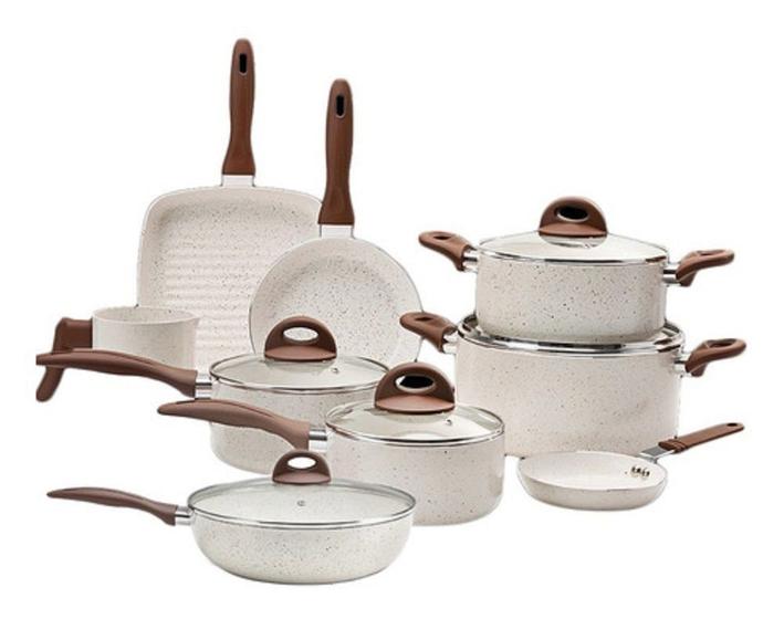 Jogo panela 8 peças ceramic life vanilla 4791 brinox + wok - CDS - Jogo ...