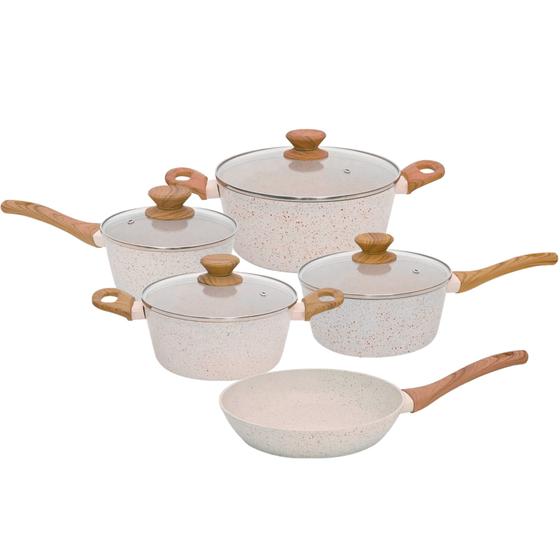 Jogo Panelas 5 Peças Ceramica 4mm Indução Mármol - Mimo Style - Jogo de ...