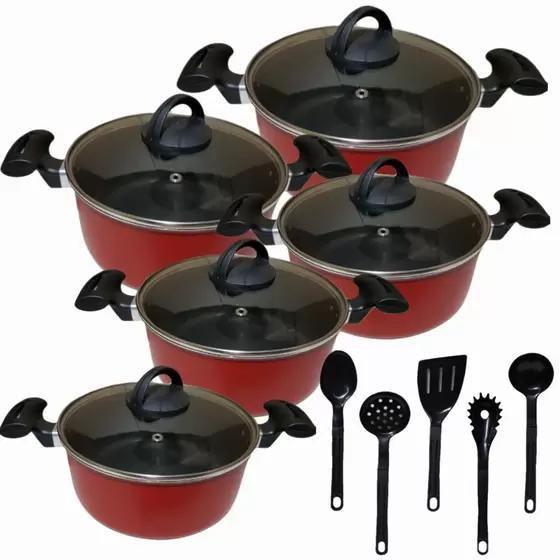 Jogo Panelas 5 Peças Teflon Antiaderente + 5 Espátulas Nylon - Coisas ...