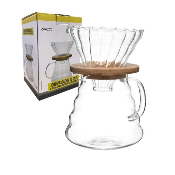 Jogo passador de café com jarra de vidro borossilicato 500ml - MIMO ...