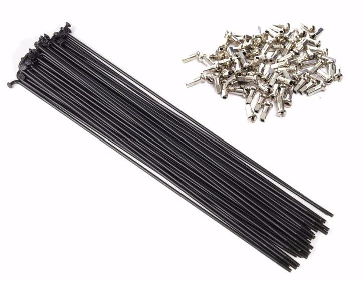 Jogo Raio Bike Aro 26 Inox 255mm X 2.5mm Grosso Preto 72un - GZ Spokes - Jogo de Raio para Moto ...