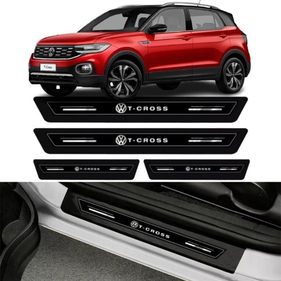 Jogo Soleira Porta Volkswagen T-Cross 2020 a 2022 Protetora Resinada Premium Preto Black - RVT ...