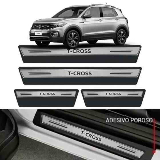Jogo Soleira Resinada Proteção Premium Prata Silver Volkwagen T-cross ...
