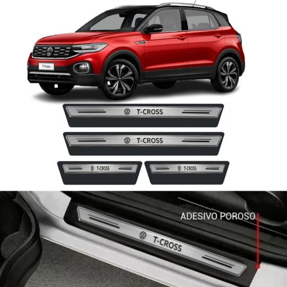 Jogo Soleira Resinada Proteção Premium Prata Silver Volkwagen T-cross ...