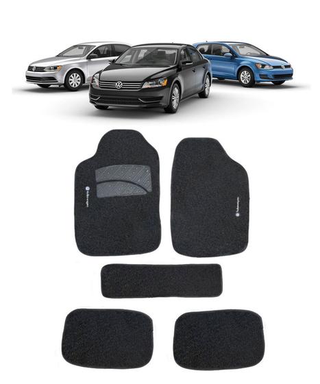 Jogo Tapete Carpete Volkswagen Universal Com Logo Bordado Preto-100 ...