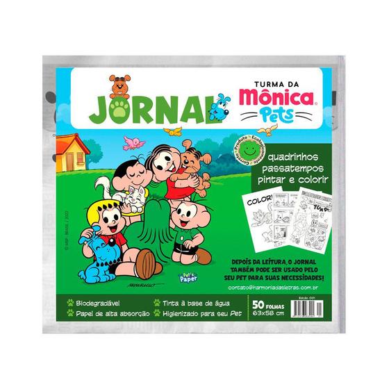 Jornal Higiênico Pet's Paper Turma da Mônica Pets - 50 Folhas - Pets ...