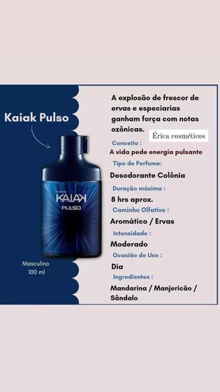 Kaiak Pulso Desodorante Colônia Masculino - Erica cosméticos - Perfume Masculino - Magazine Luiza