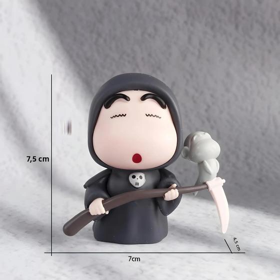 Kawaii Crayon Shin Chan Anime Figura Q Versão Cos Grim Reaper Action ...