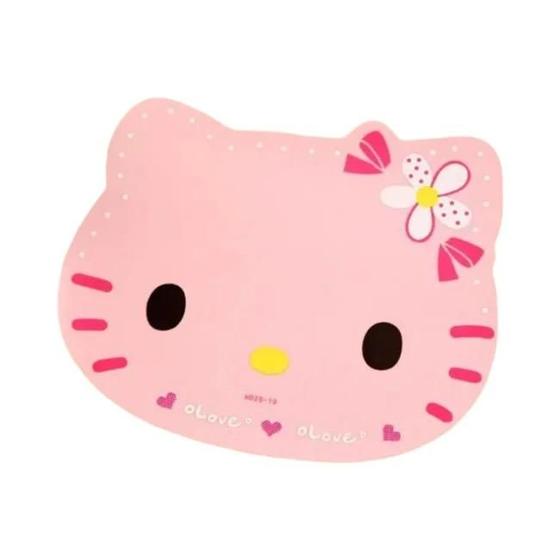 Kawaii Hello Kitty Anti-Slip Mouse Pad Macio Preto Rosa Tapete De Mesa ...