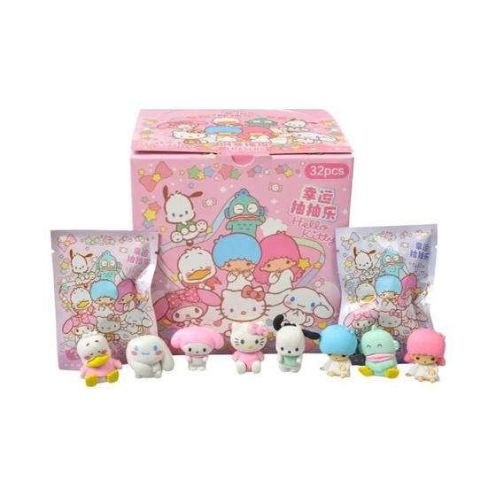 Kawaii Sanrio Labubu Capivara Caixa Cega Borracha Ponto Figura De Ação ...