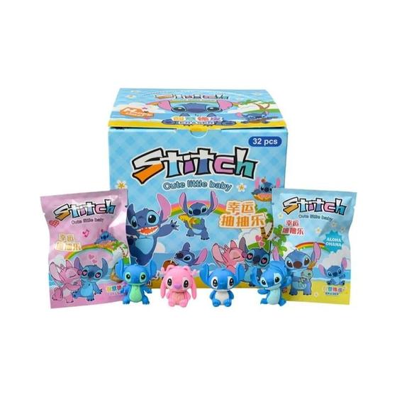 Kawaii Sanrio Labubu Capivara Caixa Surpresa Borracha Stitch Boneco De ...